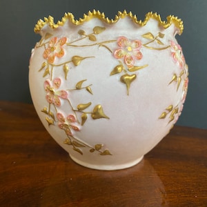 Antique Lotus Ware Pink Vase Circa 1883 KTK Lotus Ware With Free ...