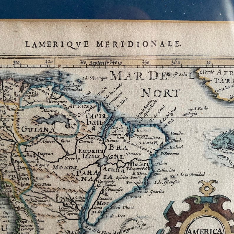 Mercator 1609 South America Map L'america Meridionalis Dated ...
