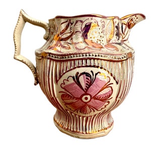 Pink Lustre Pitcher / Jug From the 1820s Antique English Lustreware ...