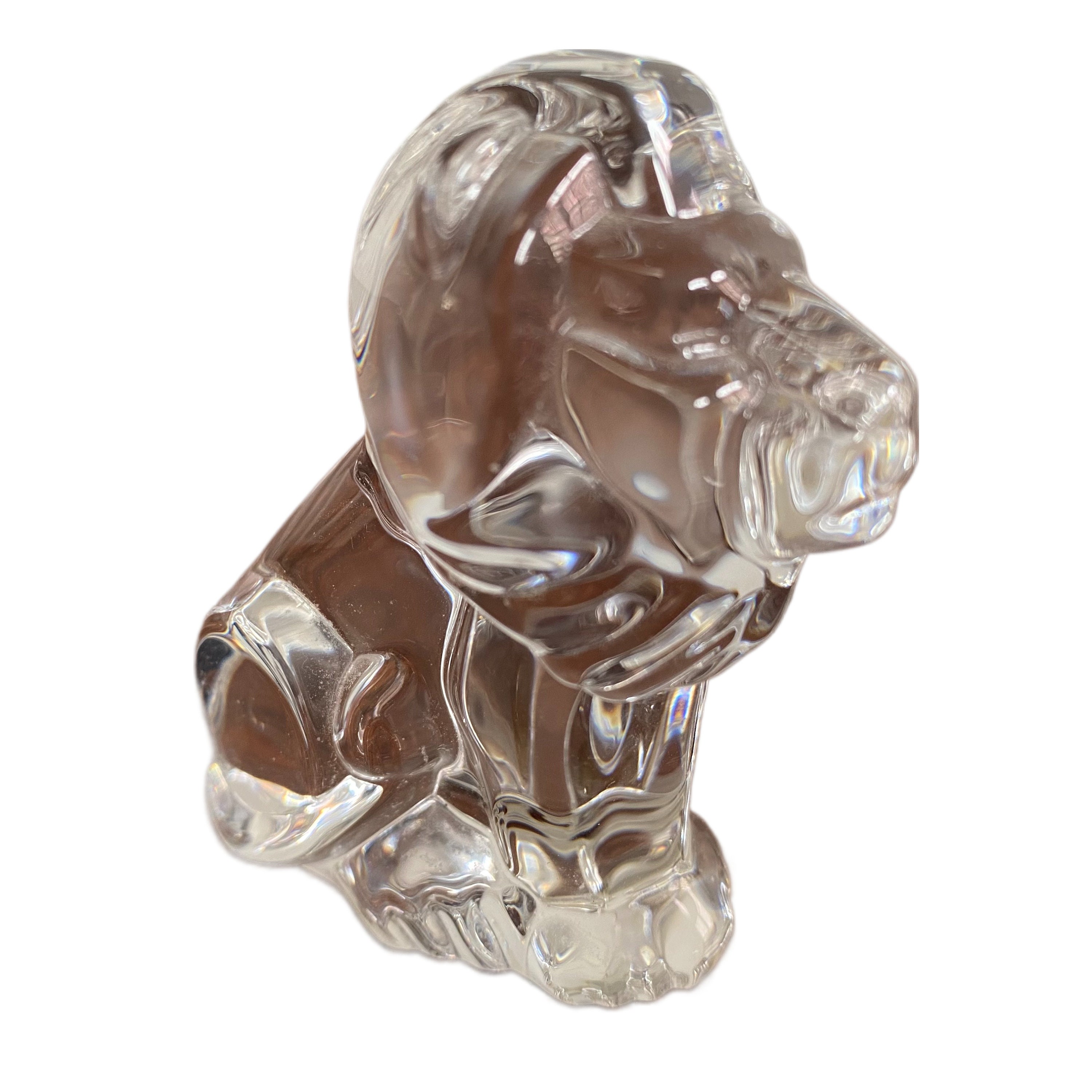 Steuben Lion Crystal Hand Cooler Signed Steuben Vintage American ...