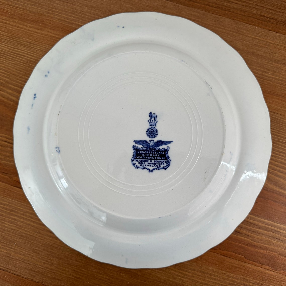 Royal Doulton Congressional Library Washington DC Blue and White Plate ...