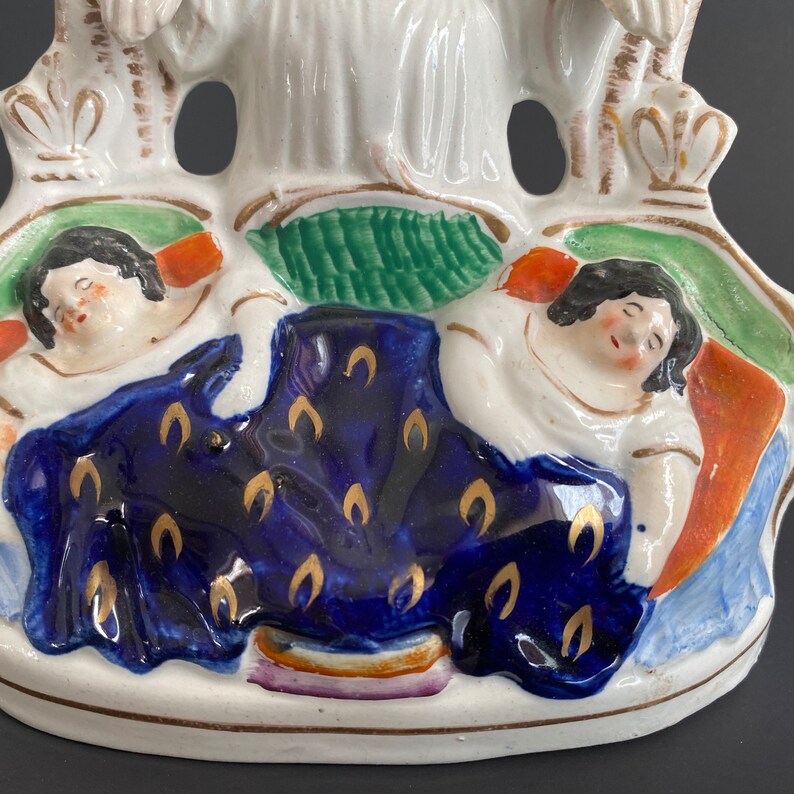 Antique Victorian Staffordshire Figure Guardian Angel With Sleeping ...