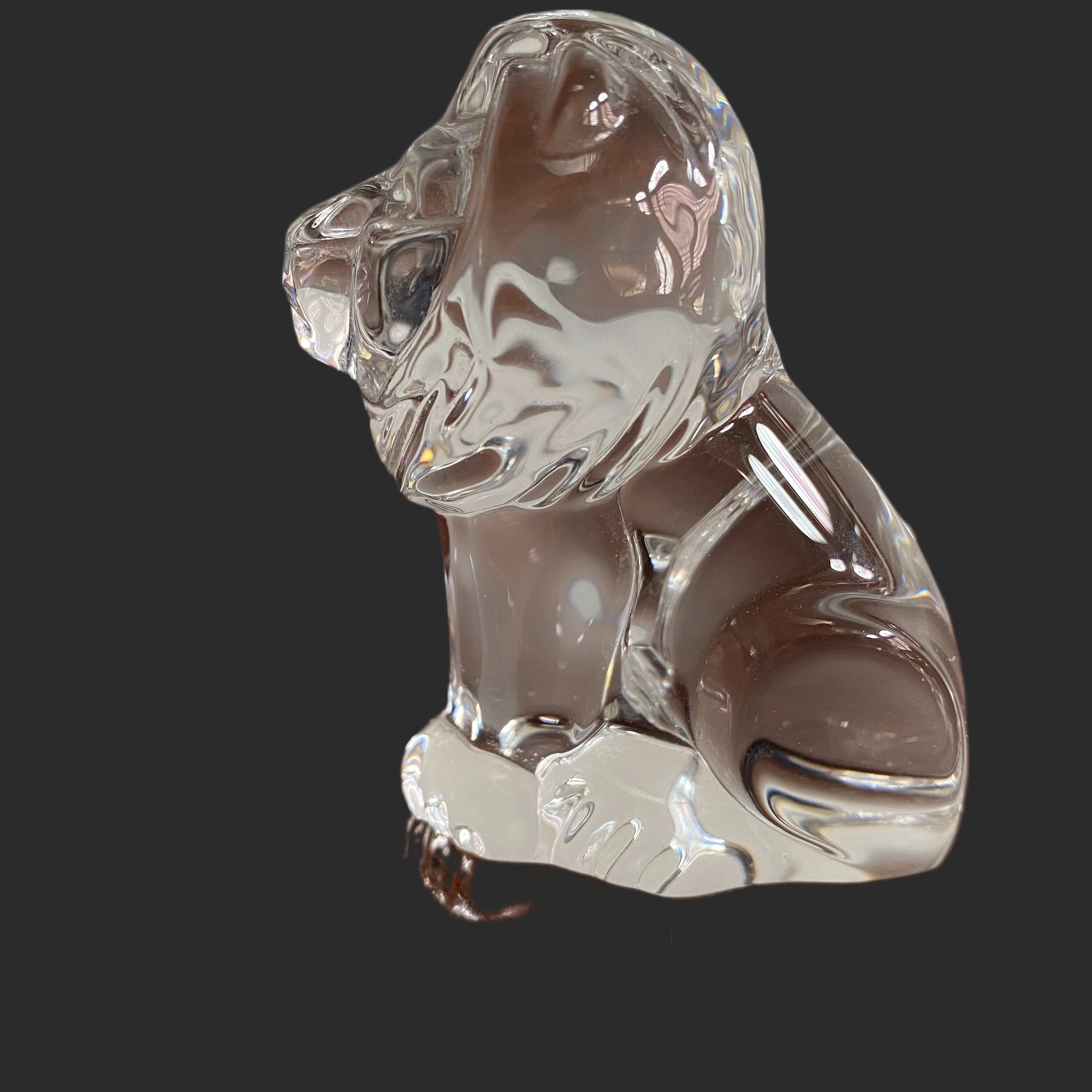 Steuben Lion Crystal Hand Cooler Signed Steuben Vintage American ...