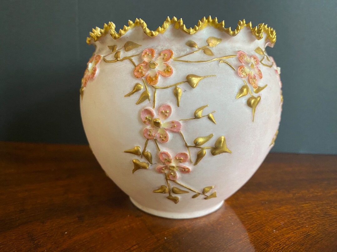 Antique Lotus Ware Pink Vase Circa 1883 KTK Lotus Ware With Free ...