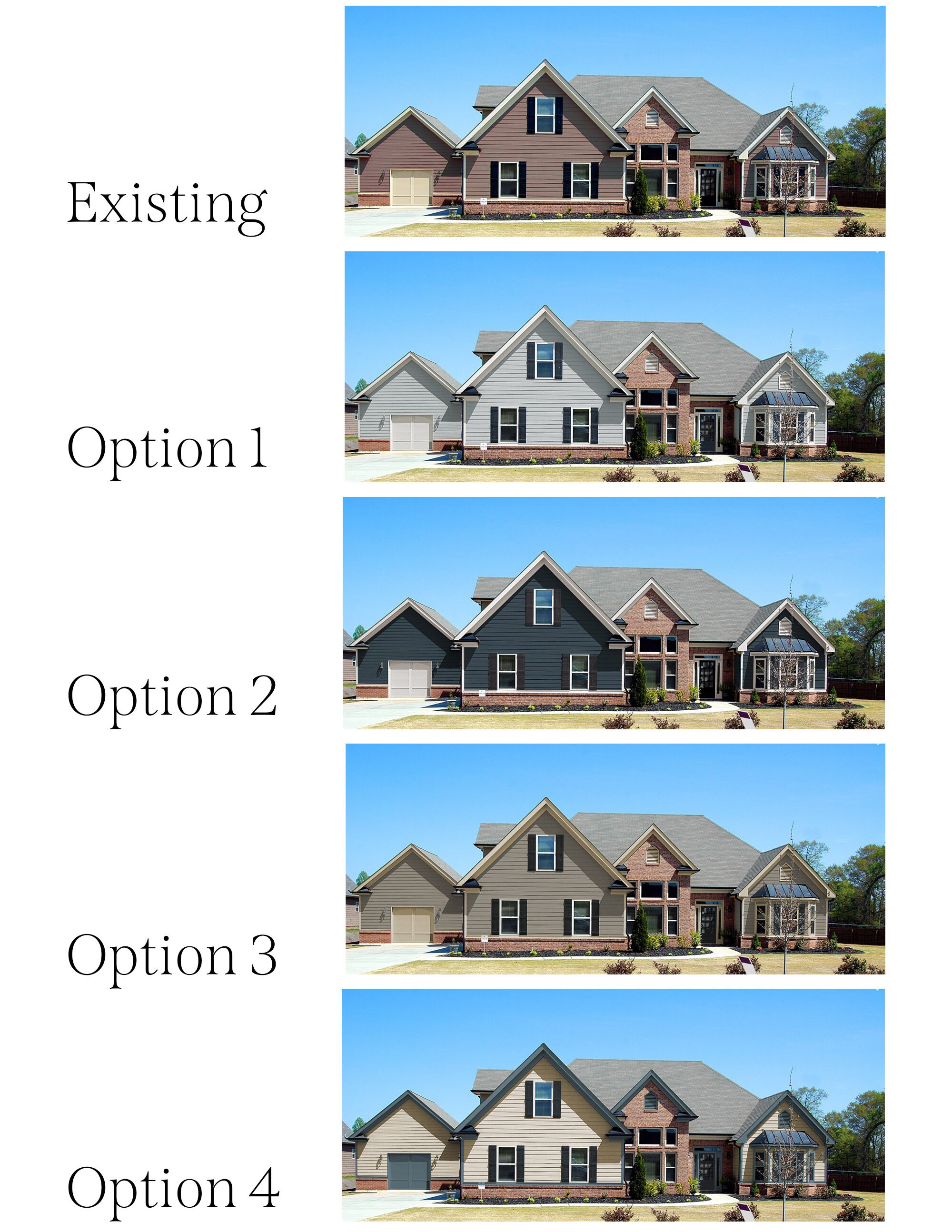 Exterior House Color Options, Color Consultation Service, 4 Color ...