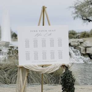 Seating Chart for 10 Tables, Horizontal Wedding Seating Chart Template ...