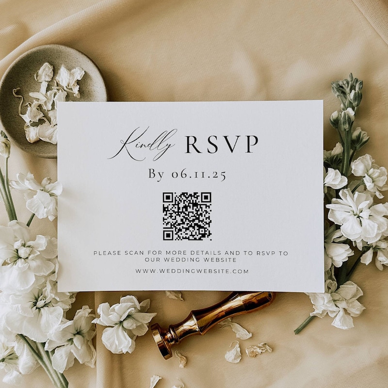 Printable Rsvp Qr Code Cards - Etsy