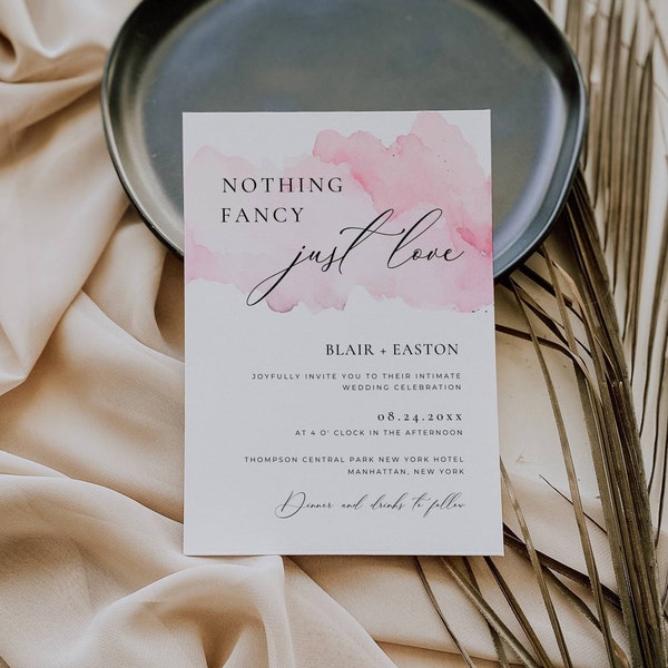 Light Pink Wedding Invitation - Etsy