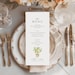 Mediterranean Wedding Menu, Lemon Wedding Menu Cards, Destination ...