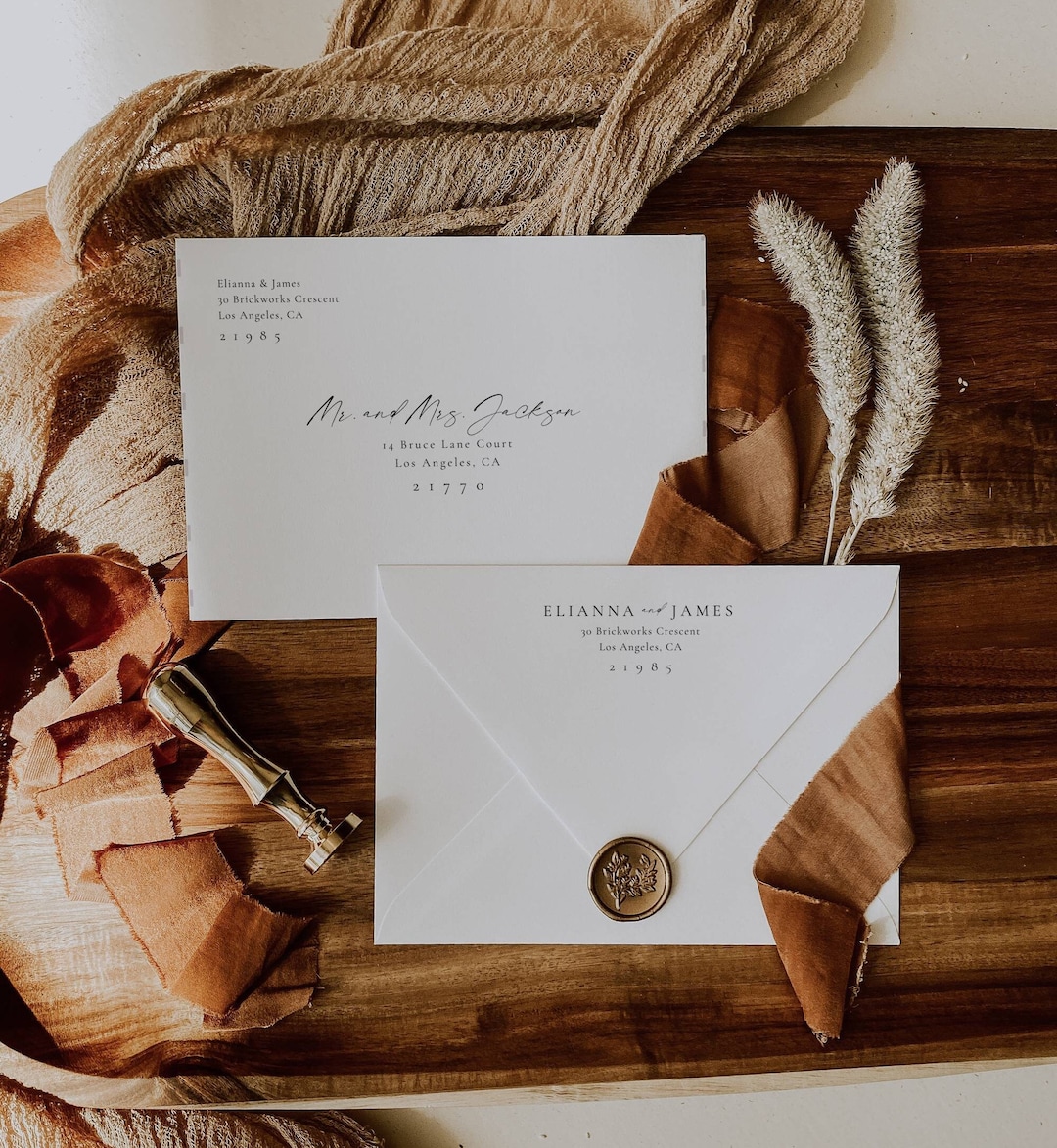 Envelope Address Template Canva, A7 Wedding Envelope Addressing ...