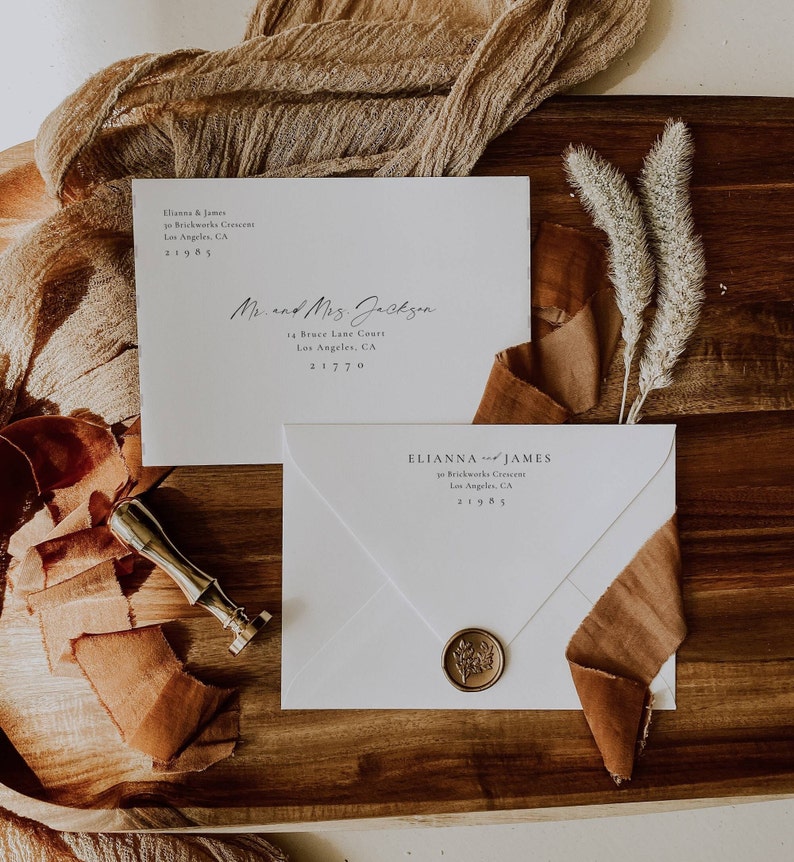 Envelope Address Template Canva, A7 Wedding Envelope Addressing ...