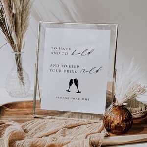 Koozie Wedding Favor Sign, Wedding Can Cooler Sign Template, to Keep ...