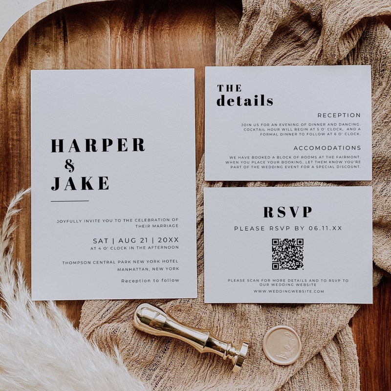 Wedding Invitation All in One - Etsy