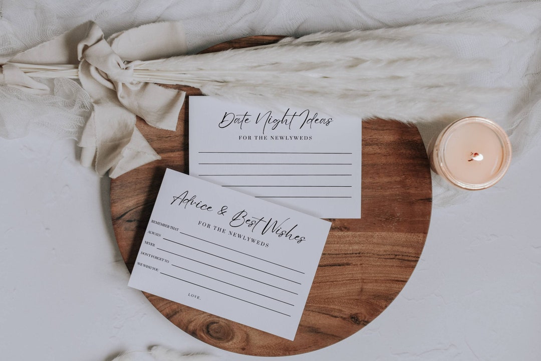 Wedding Advice and Date Night Ideas Cards, Marriage Advice Card for ...