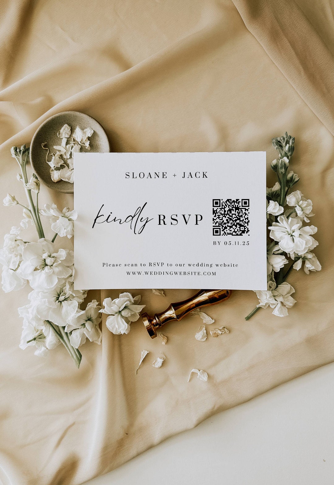 QR Code Wedding Invitation RSVP Template, Minimalist Qr Code Response ...