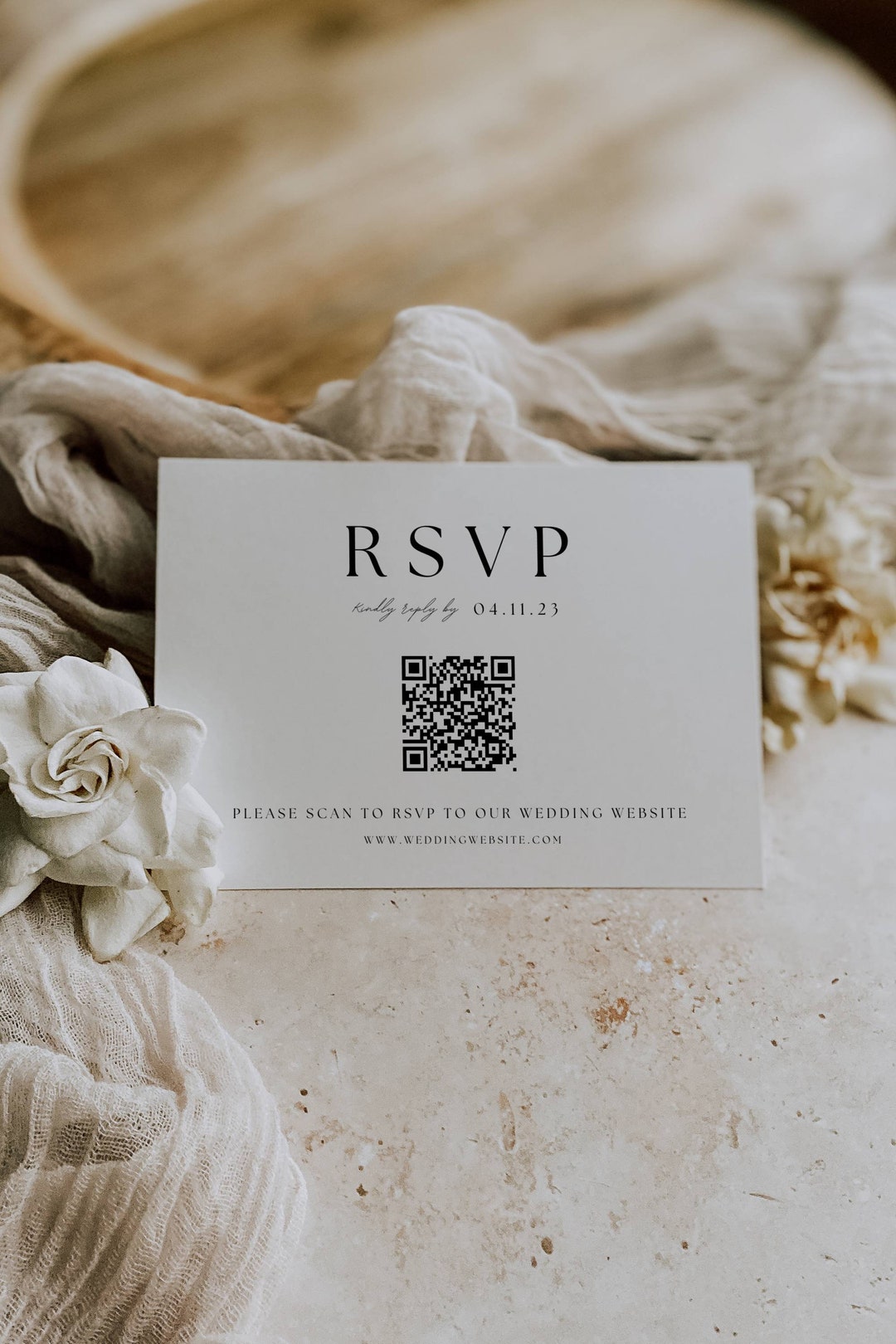 QR Code Wedding Invitation RSVP Template, Modern Wedding Rsvp Insert ...