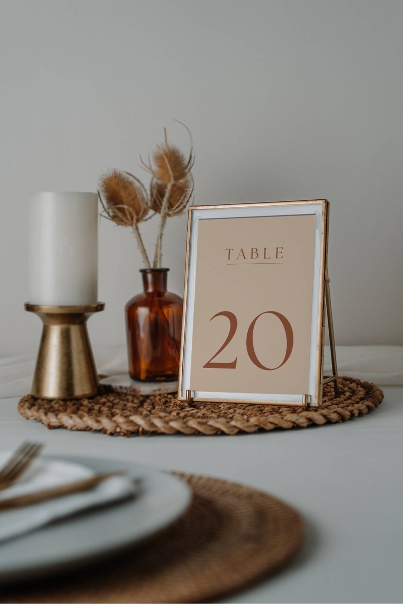 Boho Wedding Table Numbers PRINTABLE Dusty Pink Table Number - Etsy