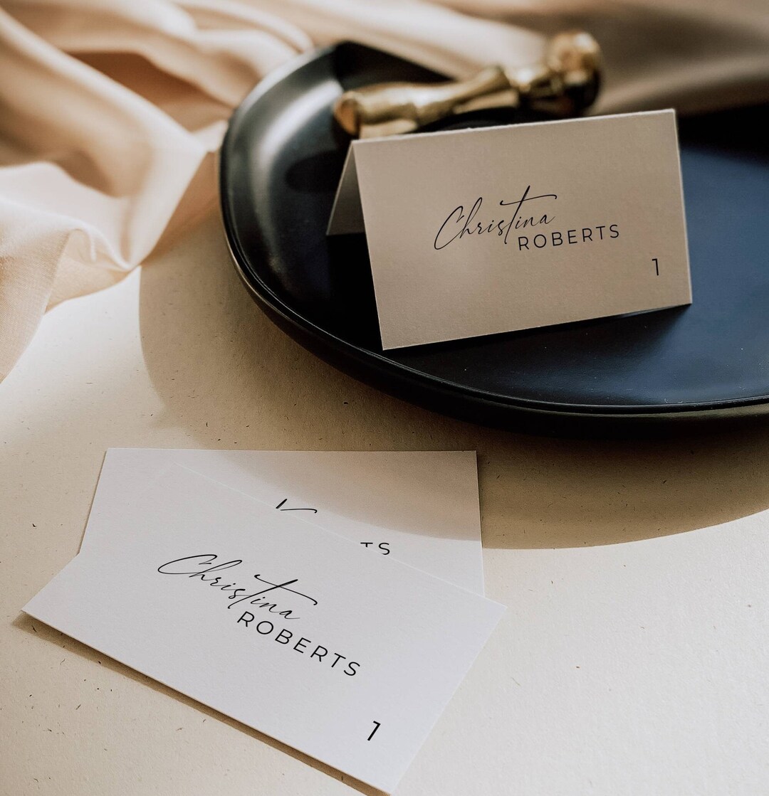 Wedding Place Card Template With Meal Option, Printable Table Name Tags ...