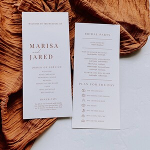 Terracotta Wedding Program Template, Boho Infographic Program, Minimal ...