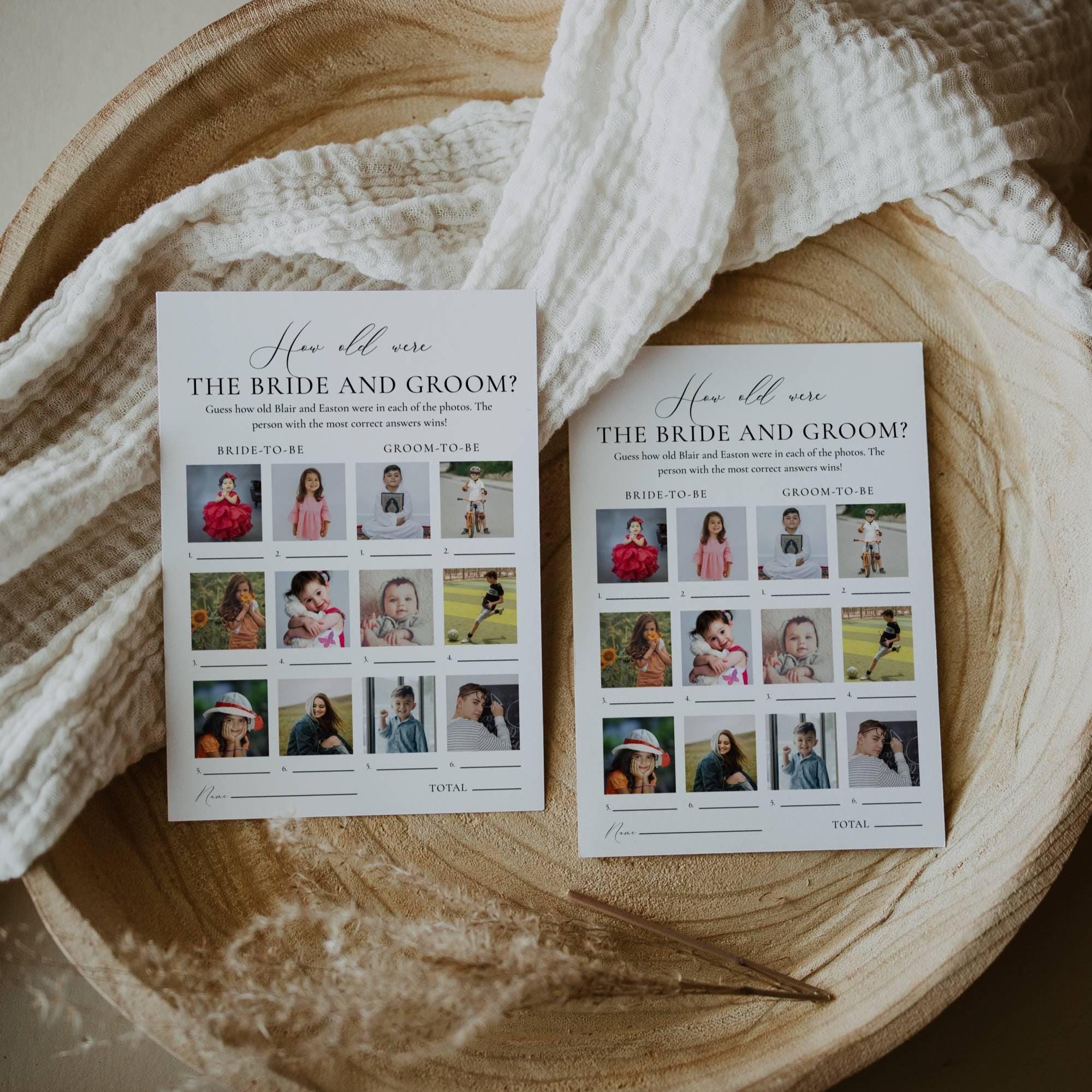 Guess the Age of the Bride and Groom Game, How Old Where They Photo ...