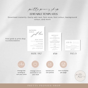 Micro Wedding Invite Suite TEMPLATE Intimate Wedding Invitation Set ...