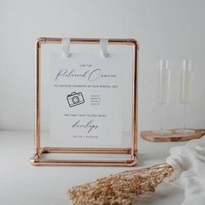 Wedding Polaroid Camera Sign Template, Wedding Photo Table Sign, Modern ...