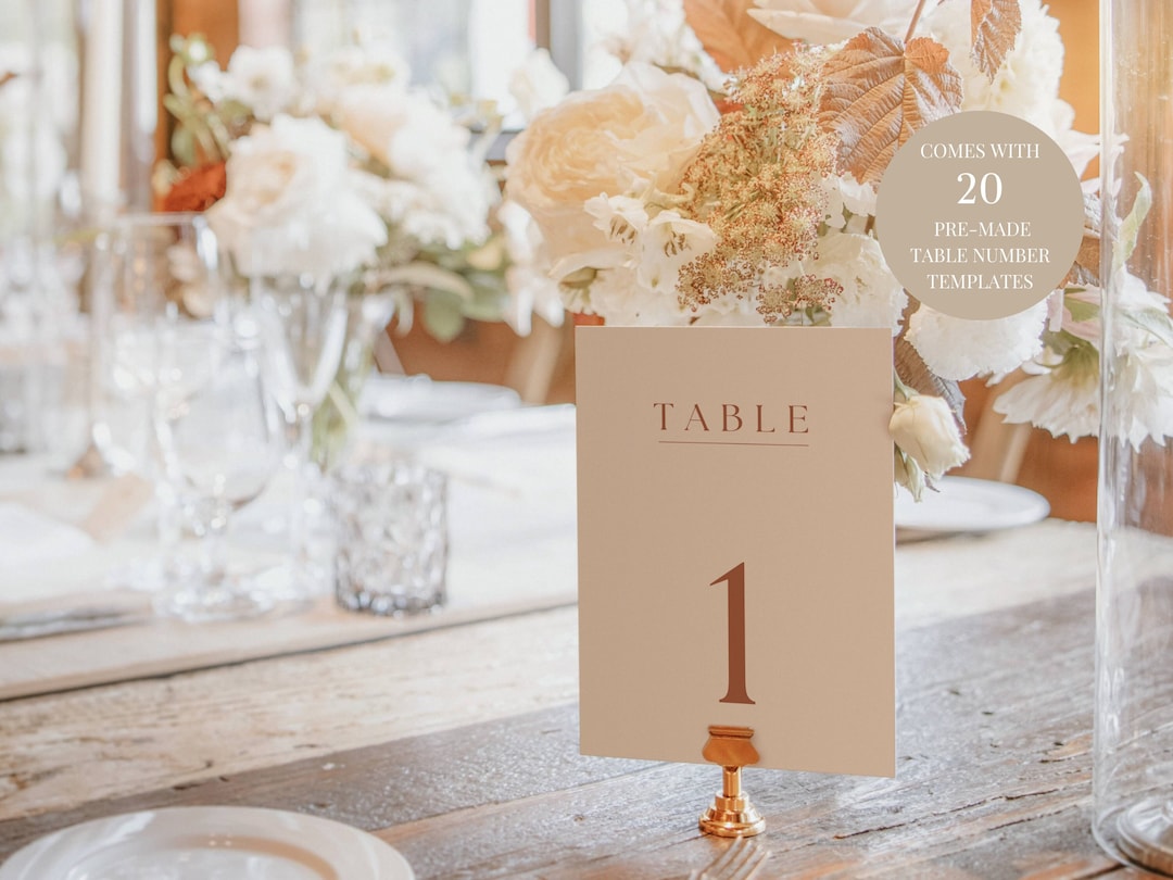 Boho Wedding Table Numbers PRINTABLE Dusty Pink Table Number ...