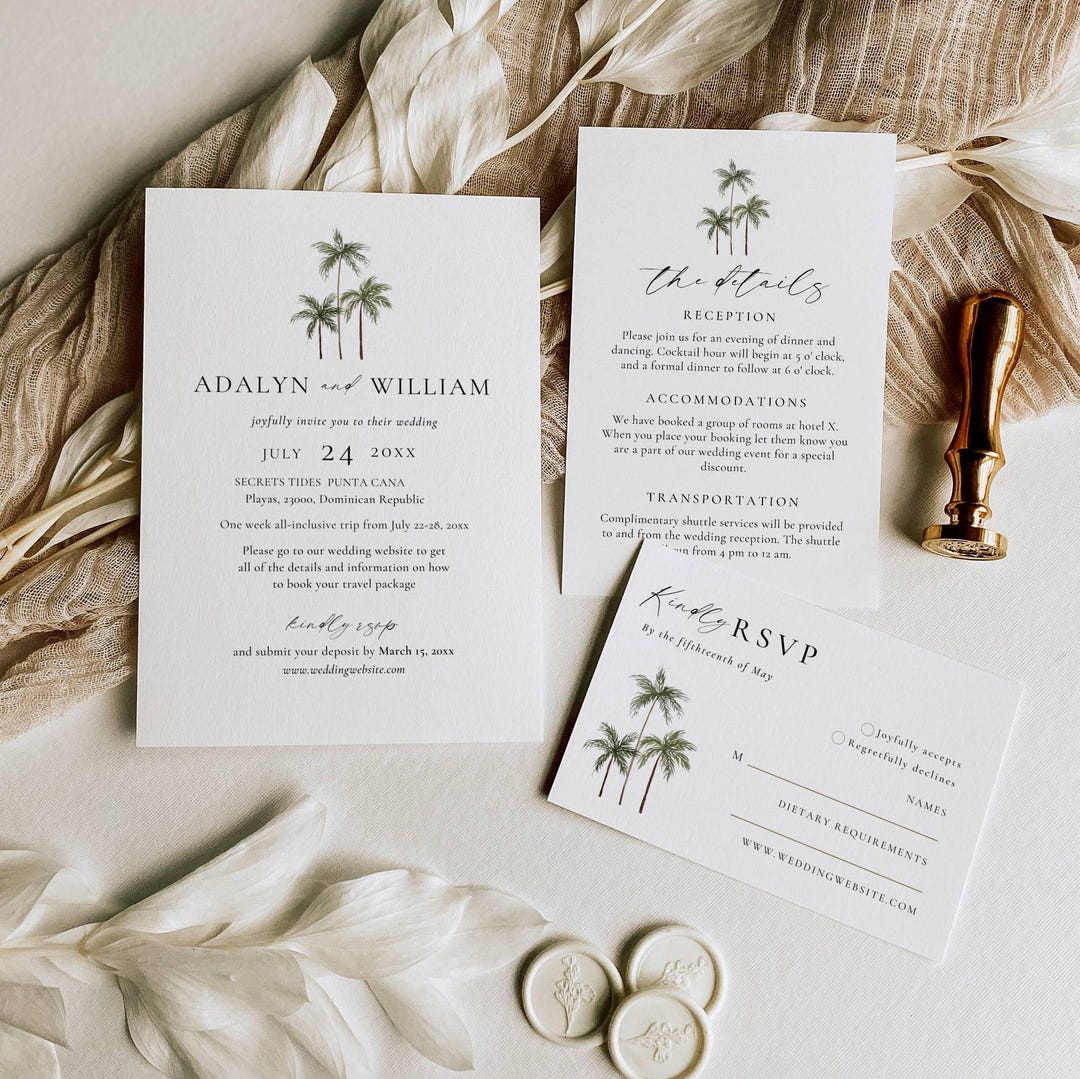 Wedding Suite Mexico, Destination Wedding Invites Classy, Beach Wedding ...