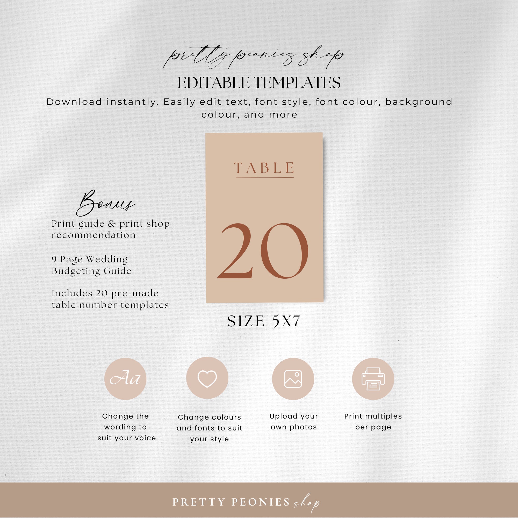 Boho Wedding Table Numbers PRINTABLE Dusty Pink Table Number ...