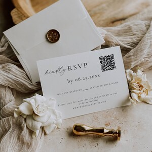 Fancy Wedding Invitation Suite, Modern Wedding Invite Template Set, Qr ...