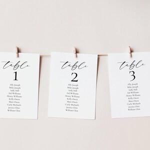 Mirror Seating Chart Cards, Modern Wedding Seating Cards 4x6, Minimal ...