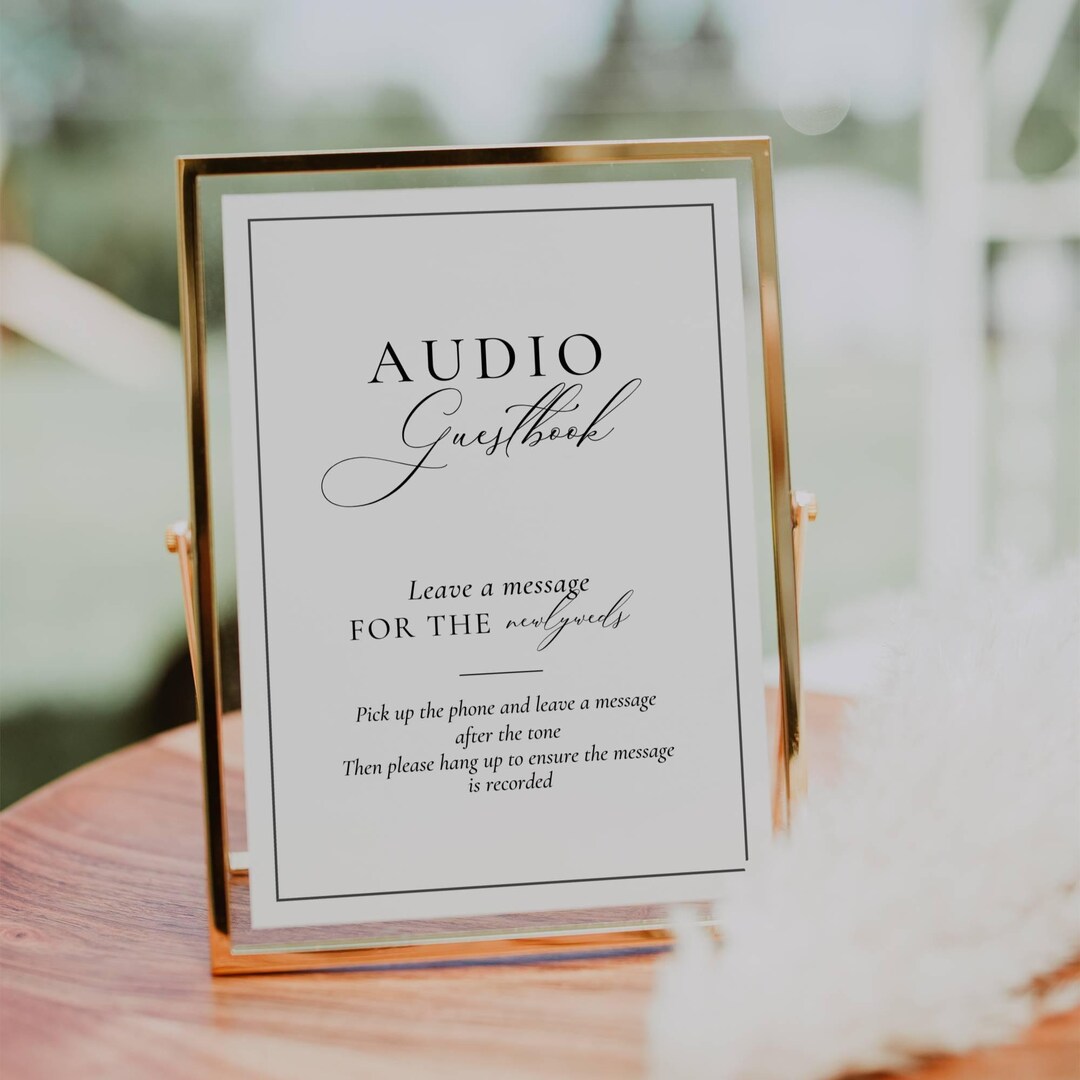Audio Guestbook Phone Sign, Telephone Wedding Sign Template, Printable ...