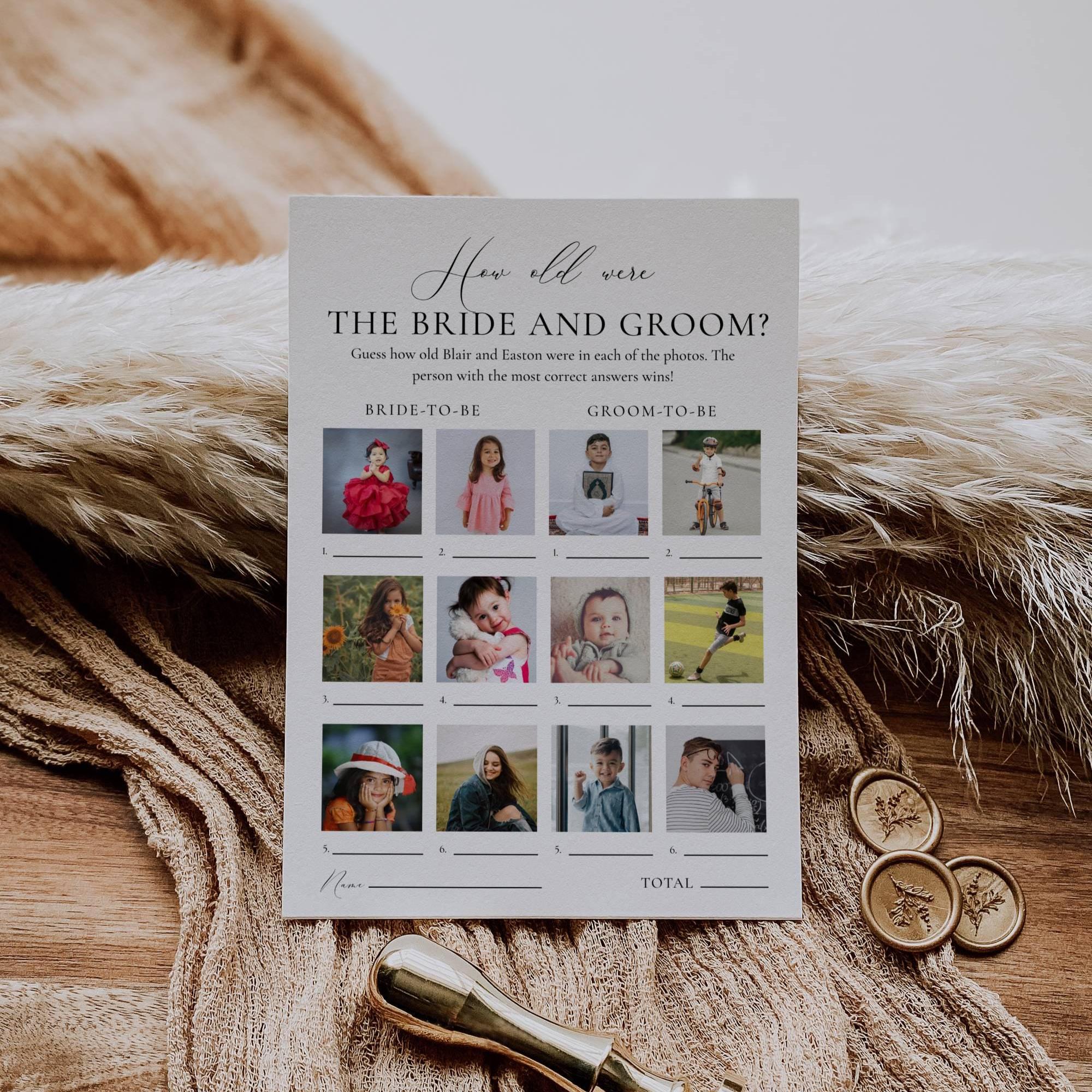 Guess the Age of the Bride and Groom Game, How Old Where They Photo ...