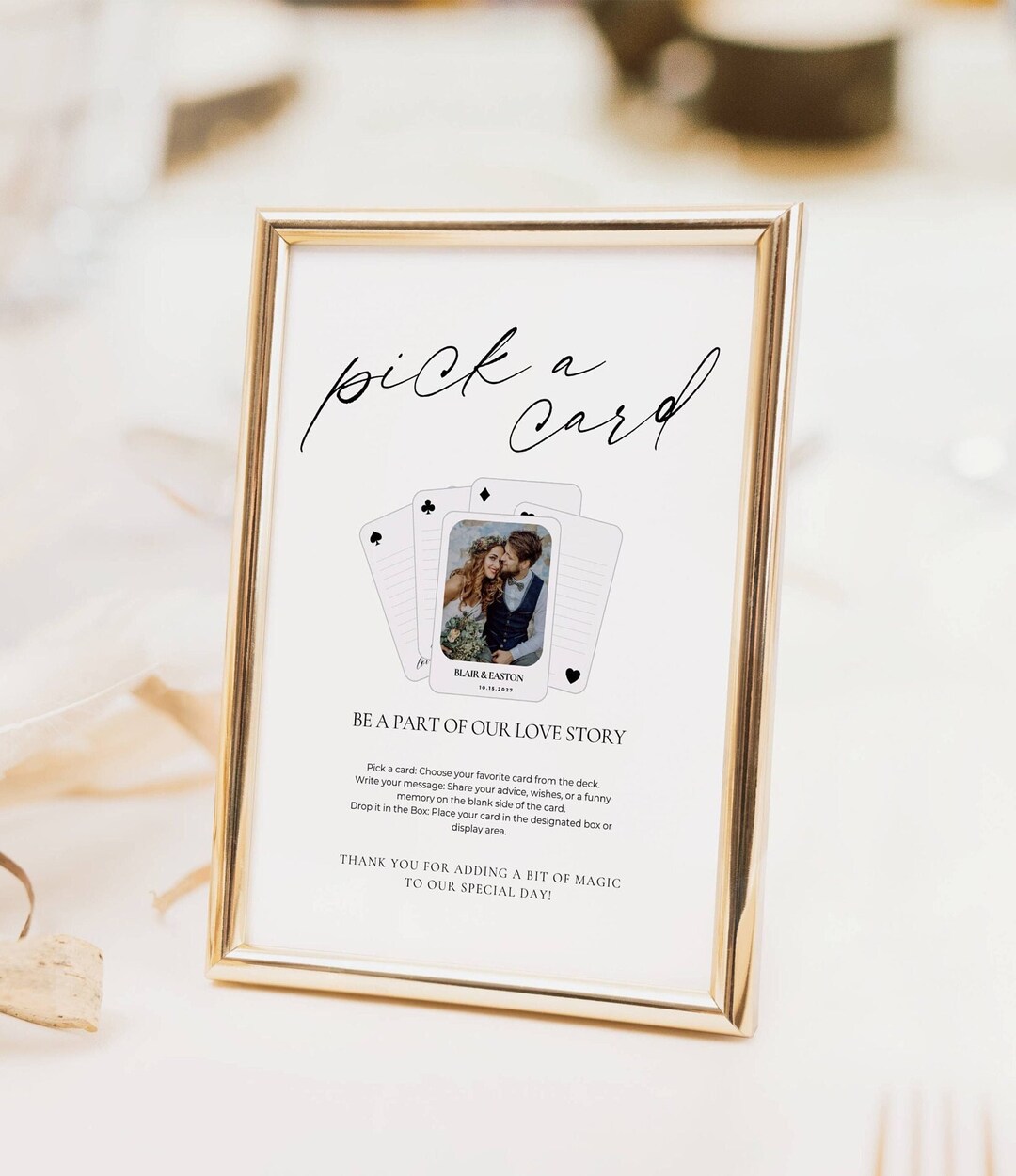 Playing Cards as Wedding Guestbook, Pick a Card Wedding Guestbook Sign ...