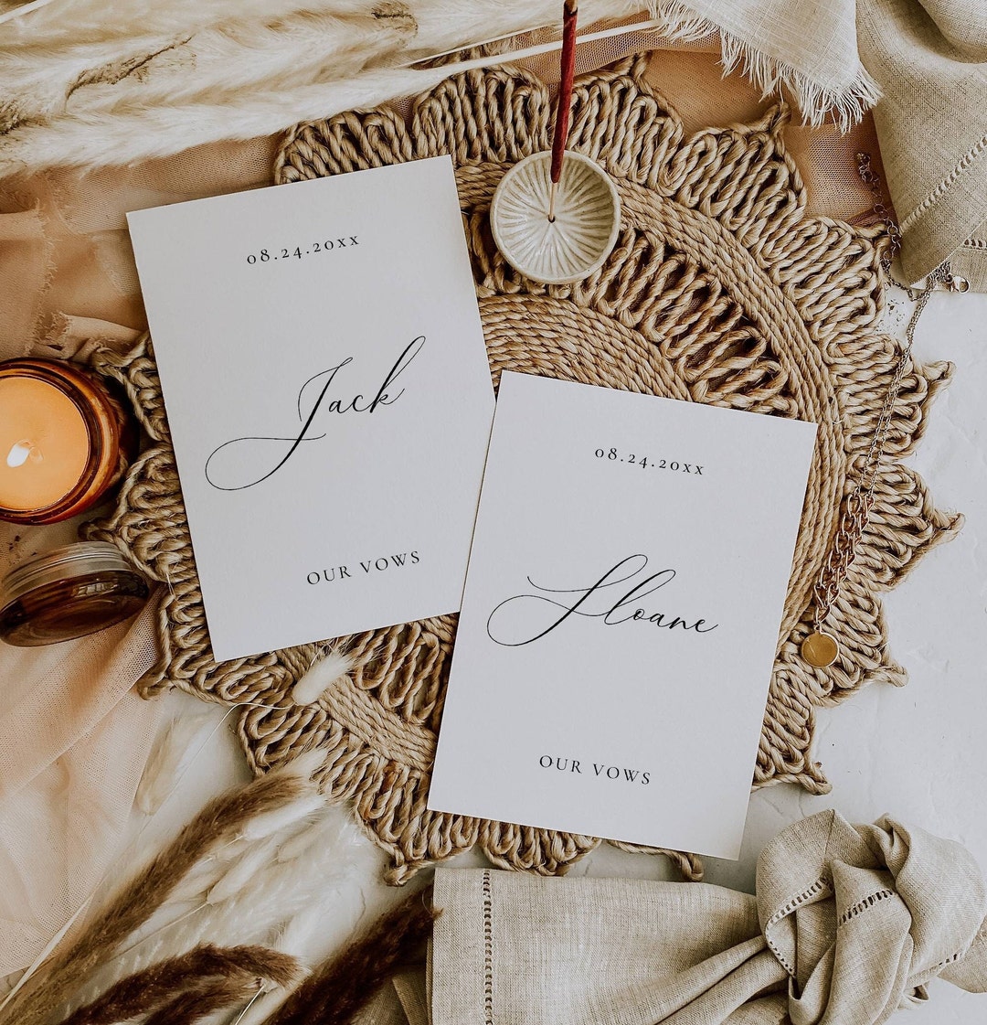 His and Her Wedding Vows, Wedding Vow Booklet Template, Our Marriage ...