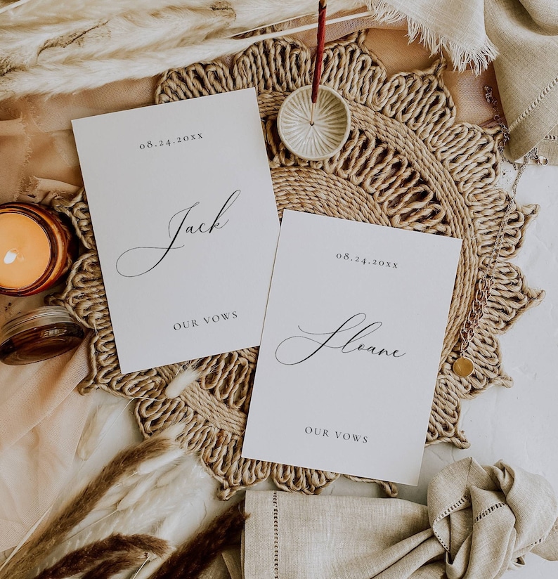 His and Her Wedding Vows, Wedding Vow Booklet Template, Our Marriage ...