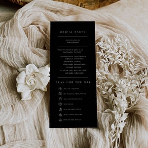 Minimal Wedding Programs Template Black, Black and White Program ...