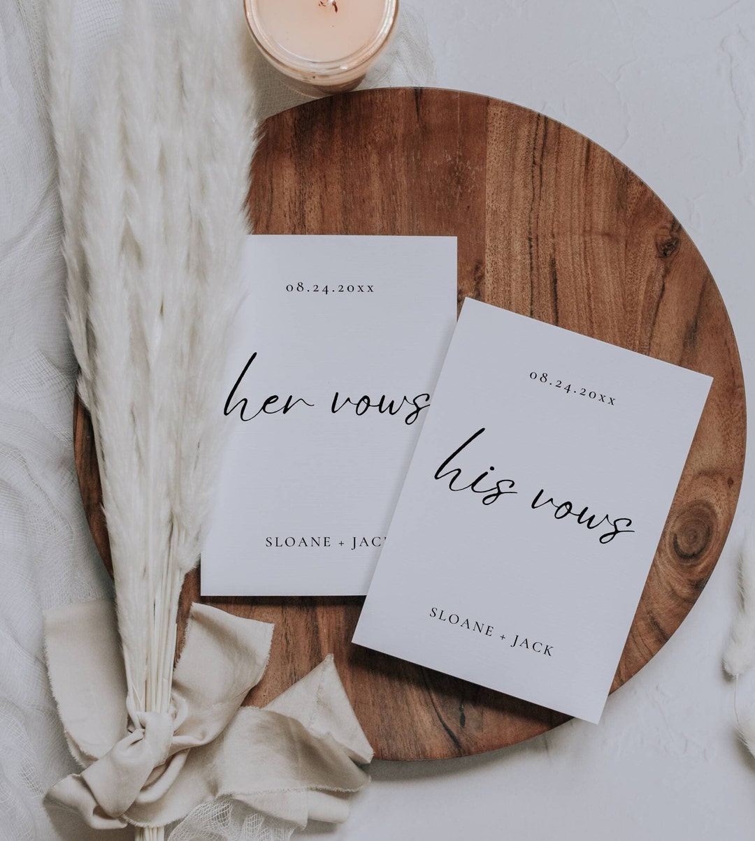 His and Her Vow Wedding Template, Custom Wedding Vow Book, Marriage ...