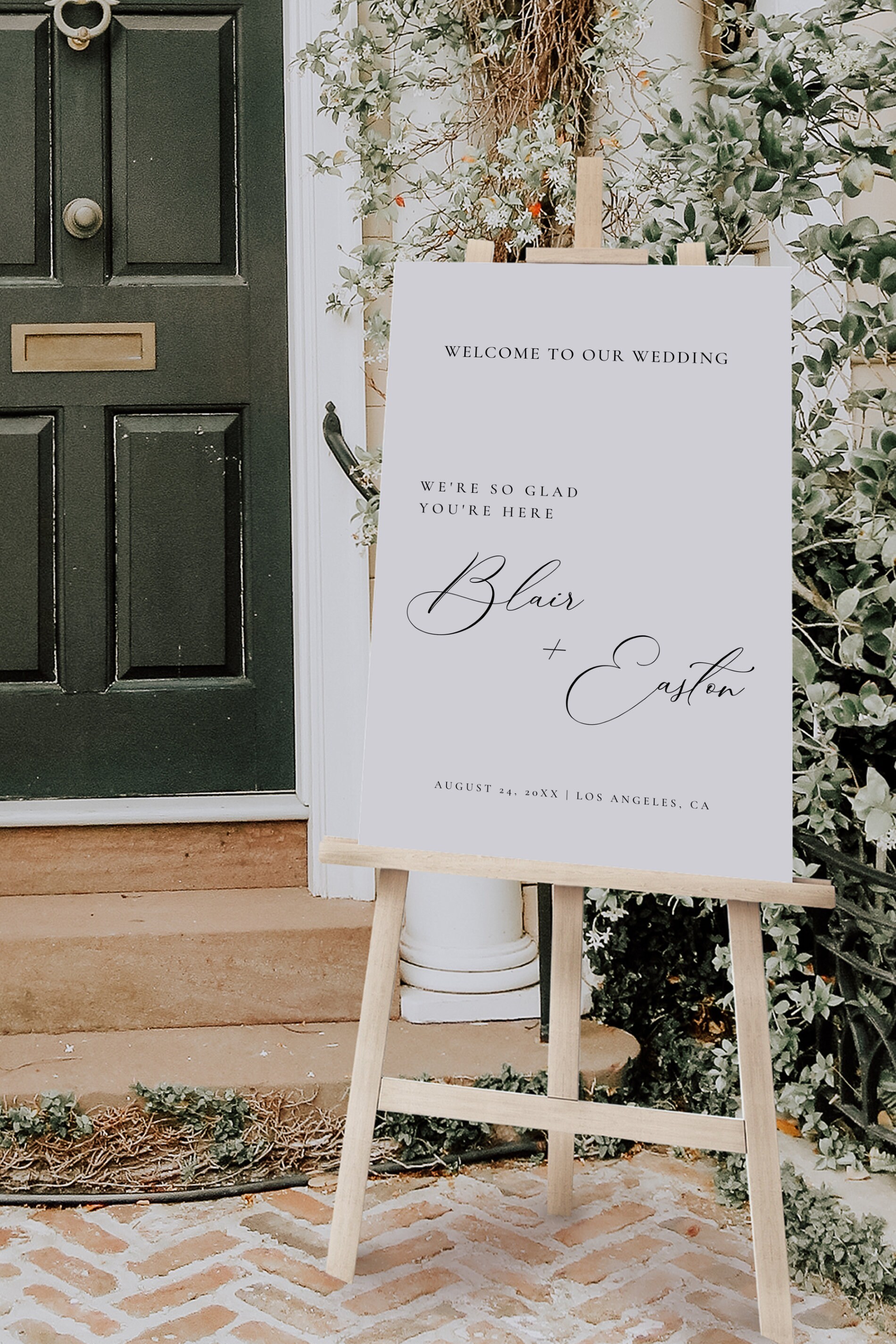 Were so Glad Youre Here Welcome Sign Wedding, Script Wedding Welcome ...