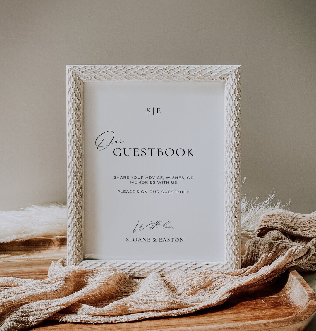 Minimal Guestbook Sign Digital Download, Modern Wedding Guest Book ...