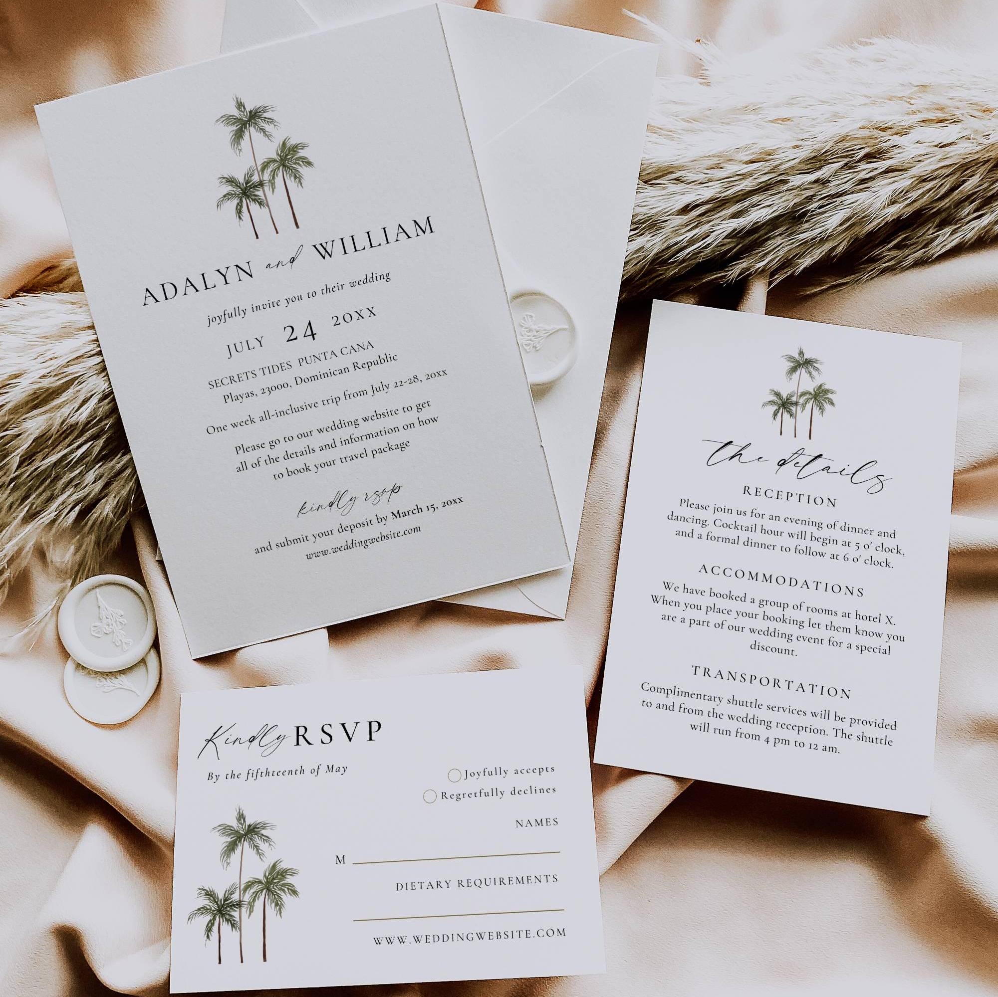 Wedding Suite Mexico, Destination Wedding Invites Classy, Beach Wedding ...