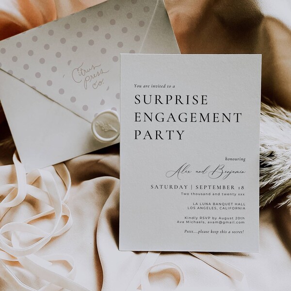 Digital Engagement Invitation Template - Etsy