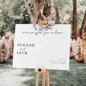 Landscape Wedding Welcome Sign Download, Were so Glad Youre Here Sign ...