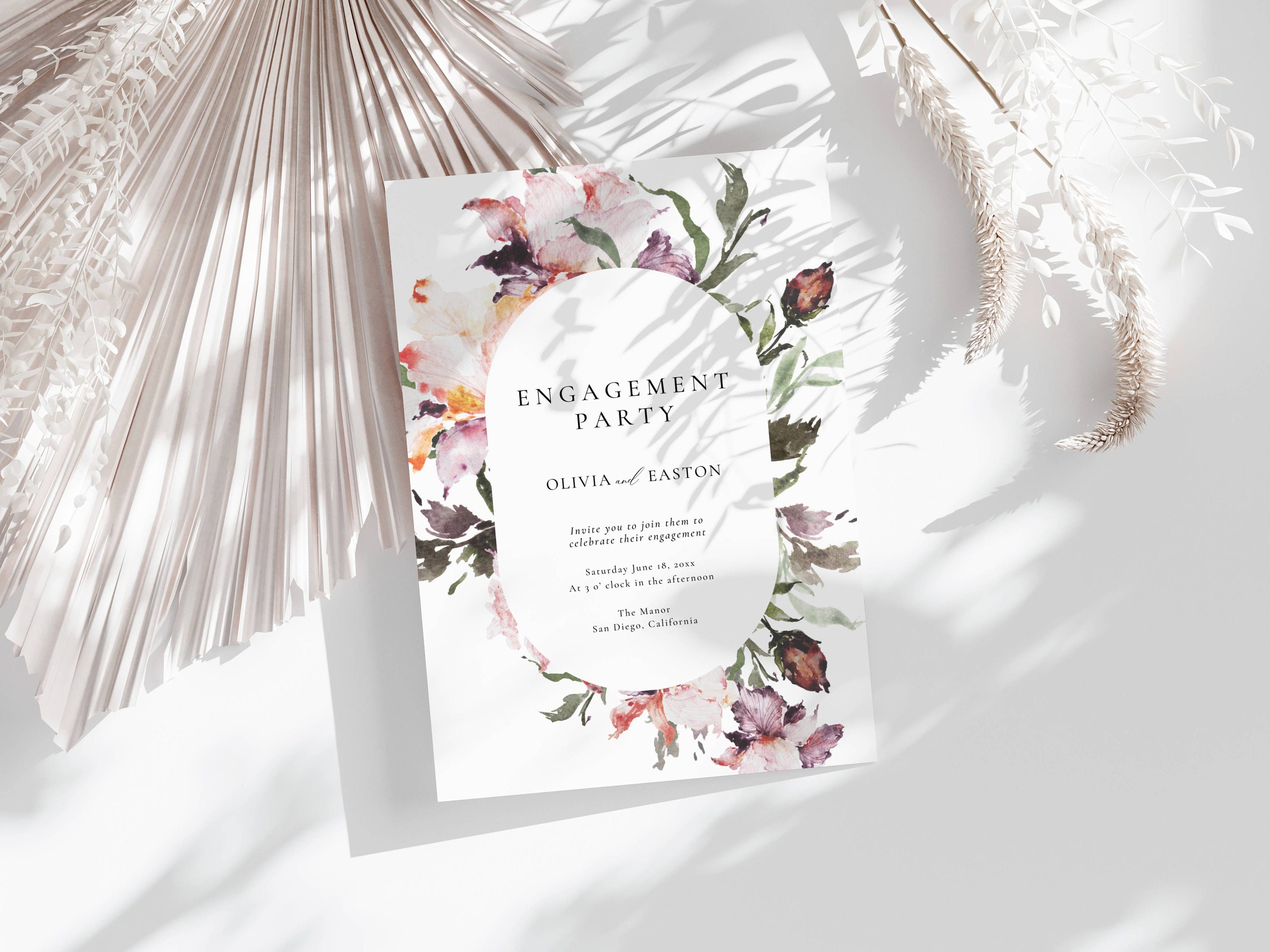 Whimsical Floral Engagement Invitation Template, Wildflower Engagement ...