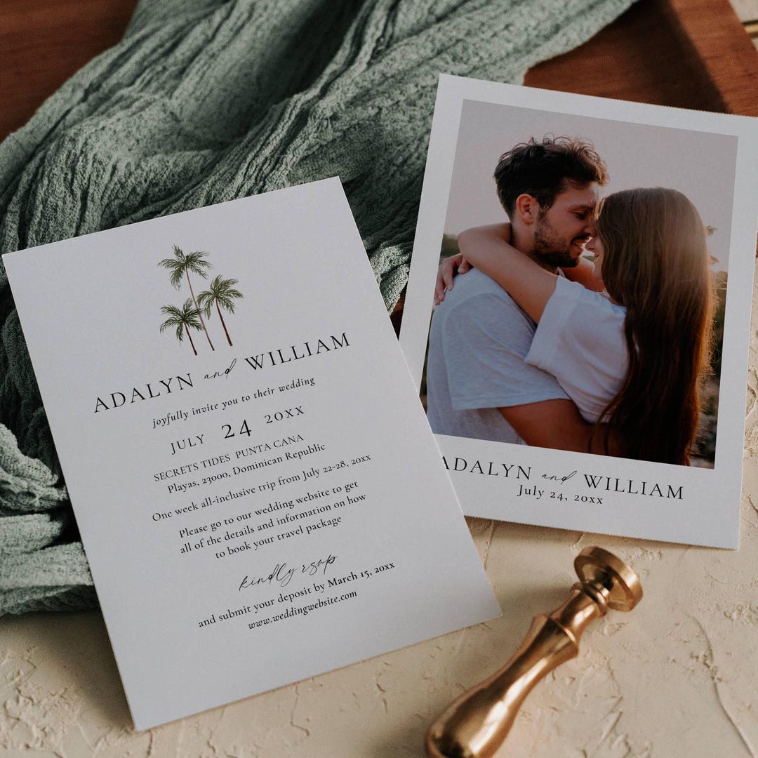 Destination Wedding Invitation Mexico, Caribbean Wedding Invite Digital ...