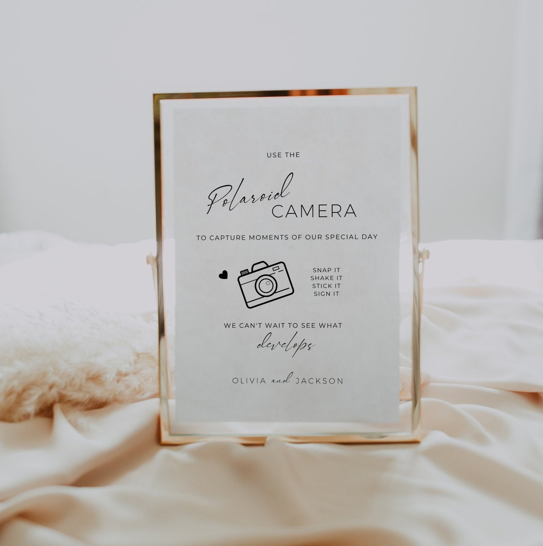 Wedding Polaroid Guestbook Sign Calligraphy, Photo Guest Book Sign ...