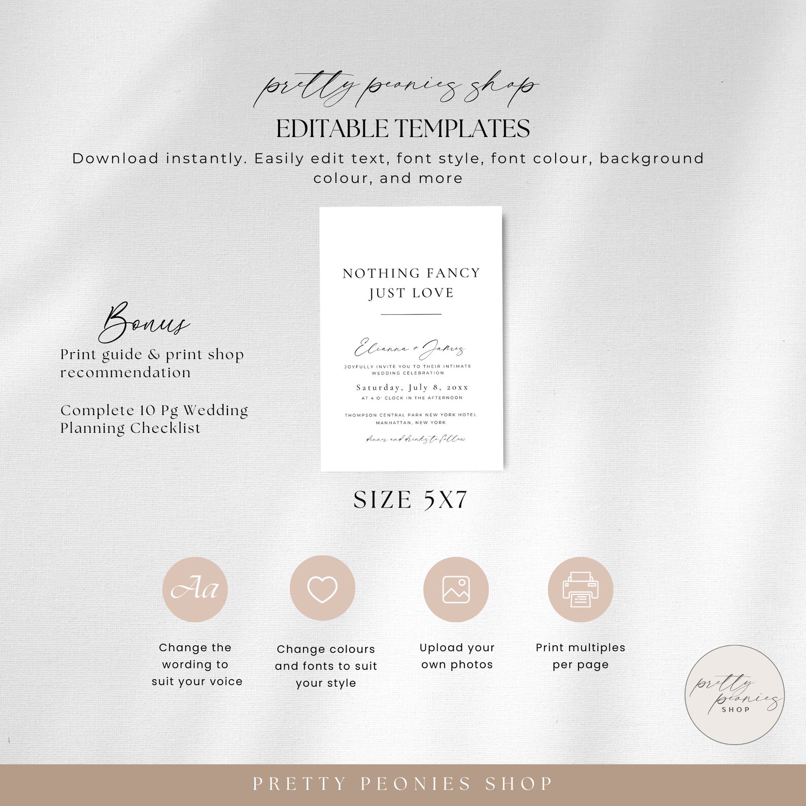 Nothing Fancy Just Love Wedding Invitations, Intimate Wedding Invite ...