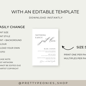 Intimate Wedding Invitation Template Modern Intimate Ceremony - Etsy