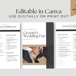 Grooms Wedding Day Checklist, Day of Wedding Planning Checklist, Groom ...