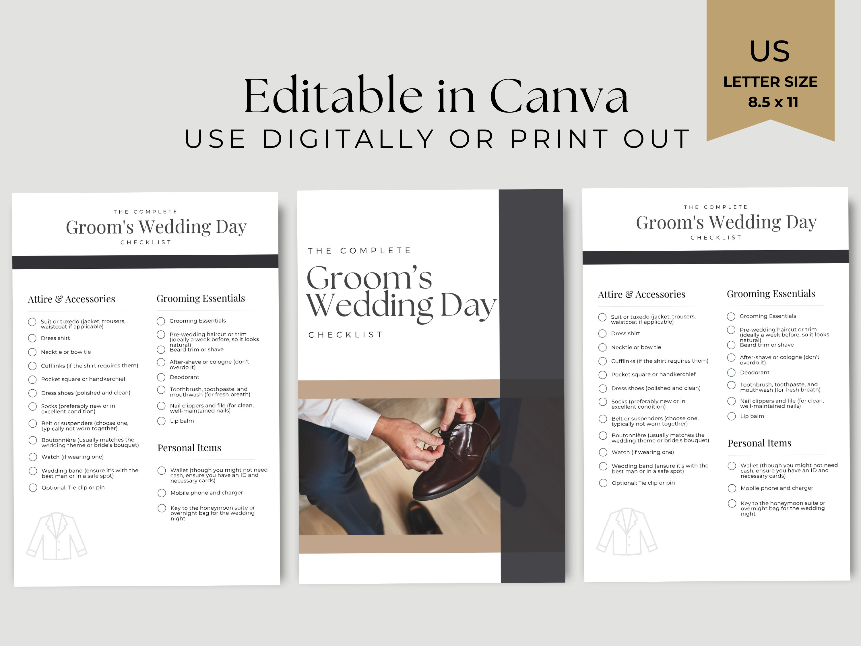 Grooms Wedding Day Checklist, Day of Wedding Planning Checklist, Groom ...
